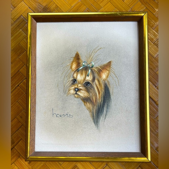 Vintage | Art | Peggy Harris Painting Adorable Puppy | Poshmark